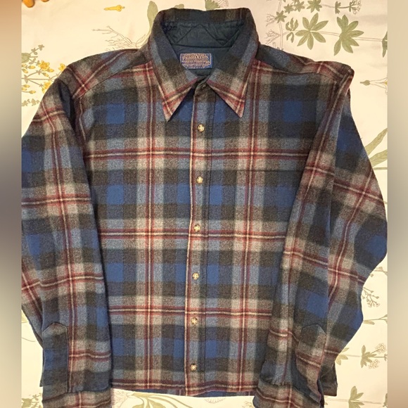 Pendleton | Tops | Vintage Pendleton Wool Shirt Multi Plaid Flannel Pocket | Poshmark